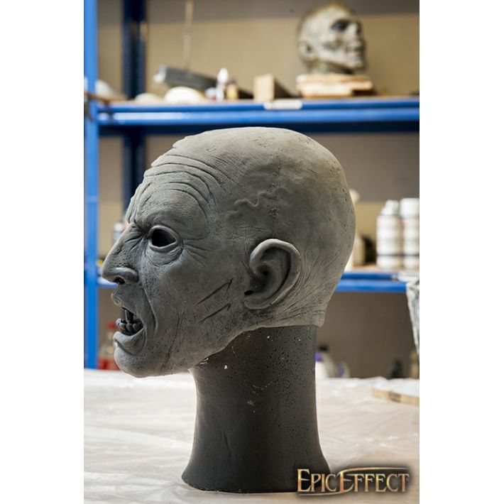 Maska zombie z połową twarzy - niemalowana - 57-59 cm