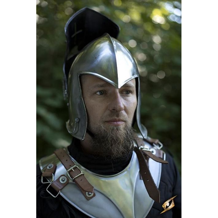 Visored barbuta